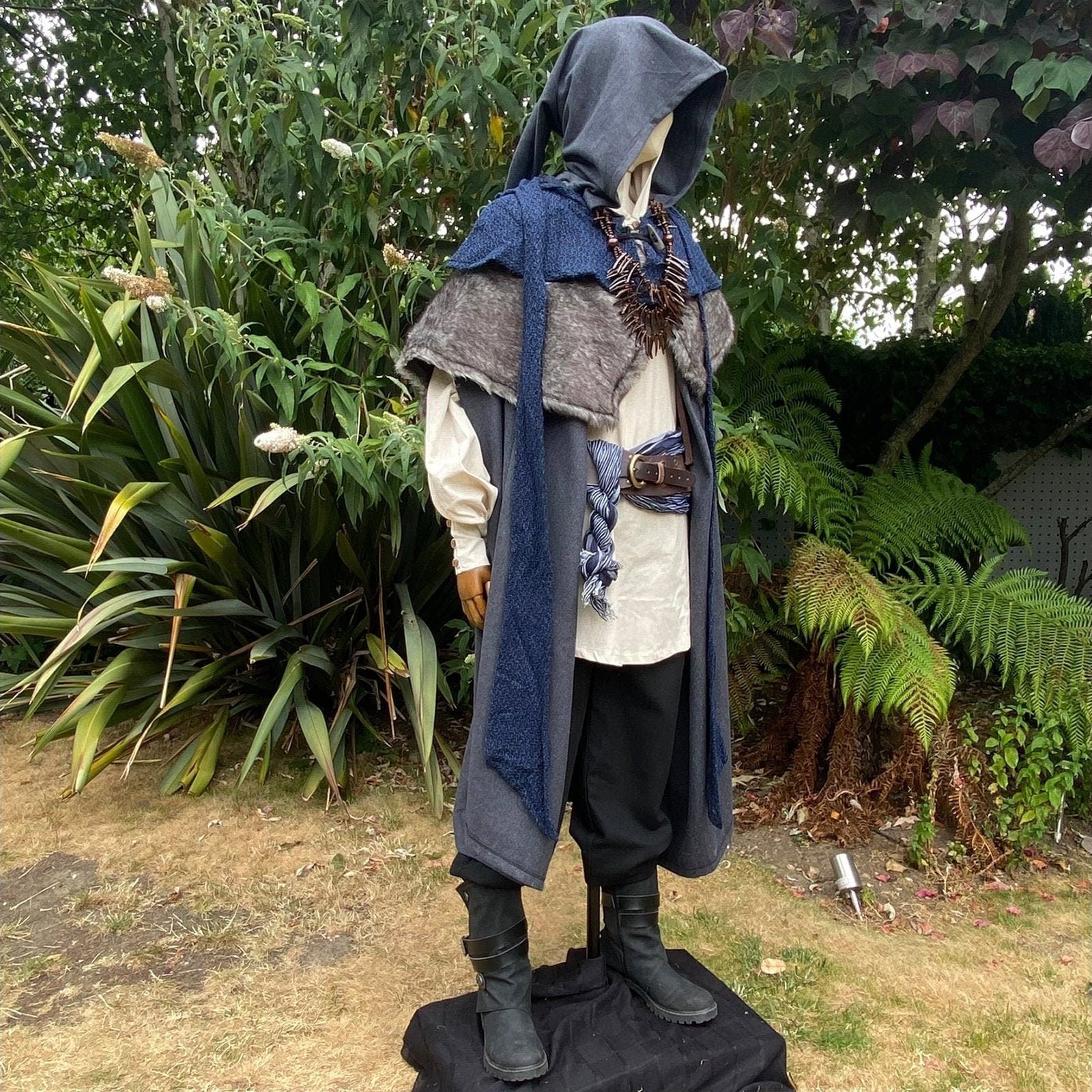 Ocean Shaman Complete Outfit set, 6 Pieces, Grey Blue for LARP, Renais ...