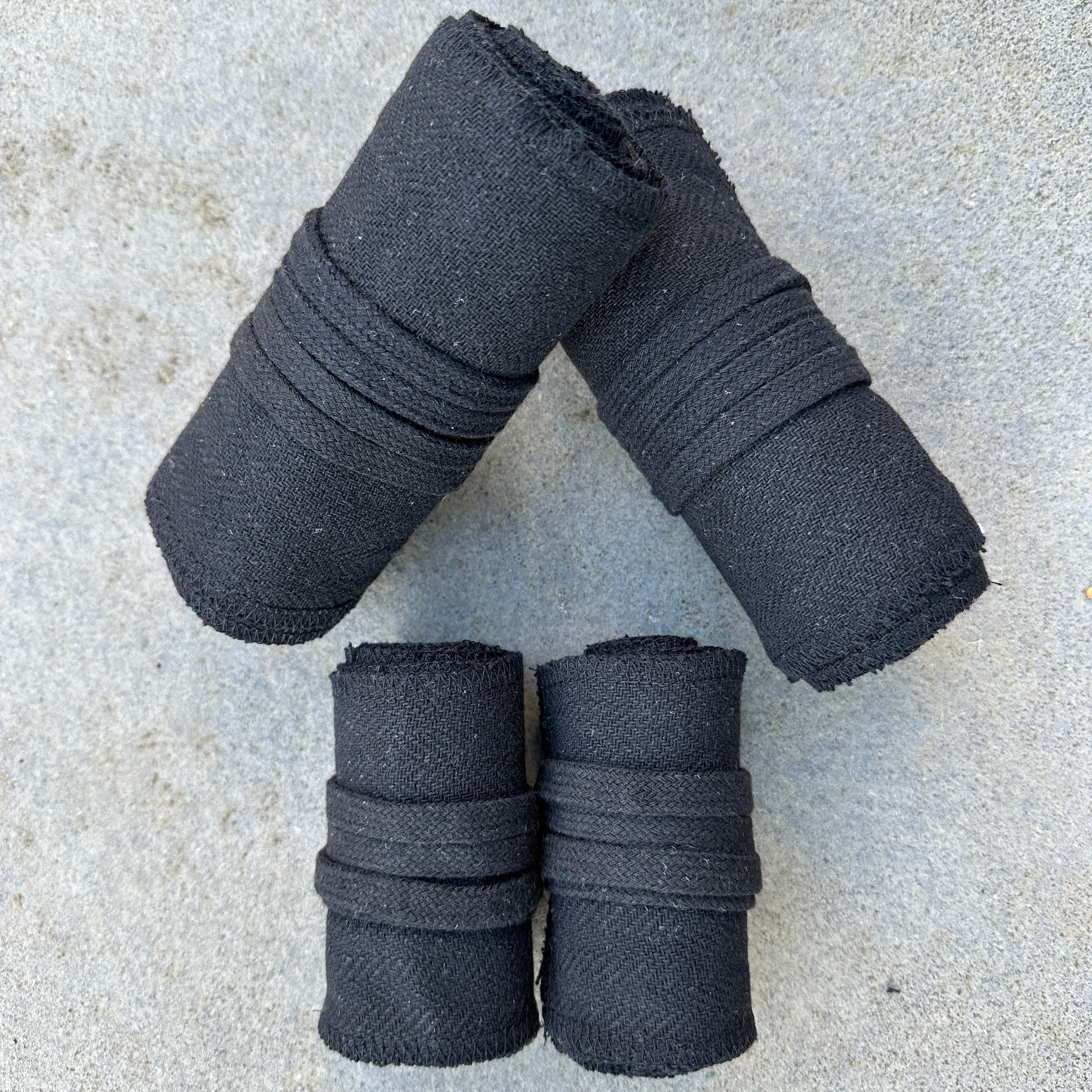 LARP Leg and Arm Wraps | Black Herringbone Wool | Chow's Emporium ...