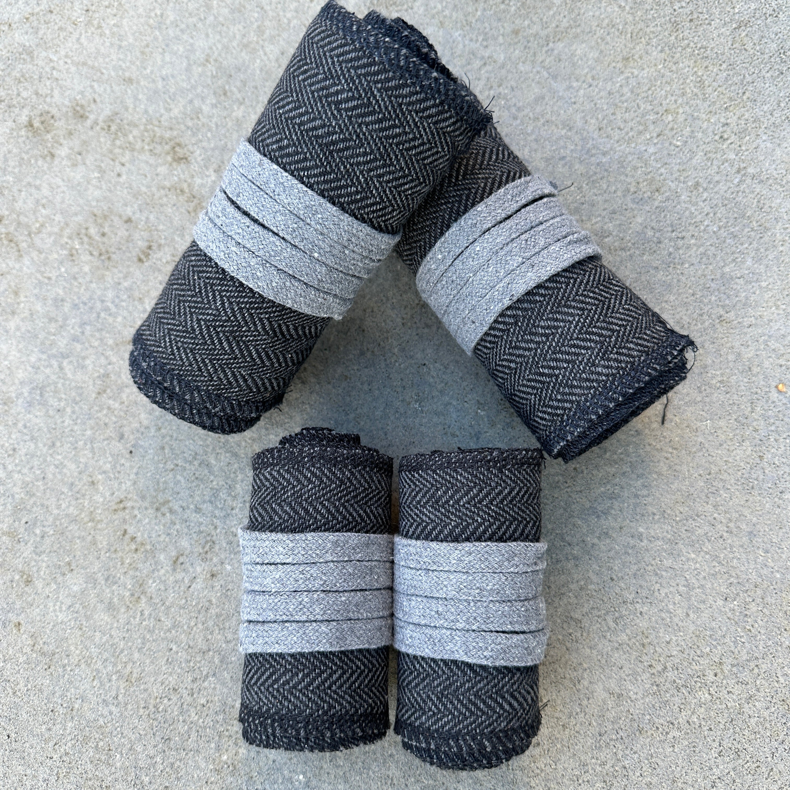 LARP Leg and Arm Wraps | Grey and Black Herringbone Wool | Chow's ...