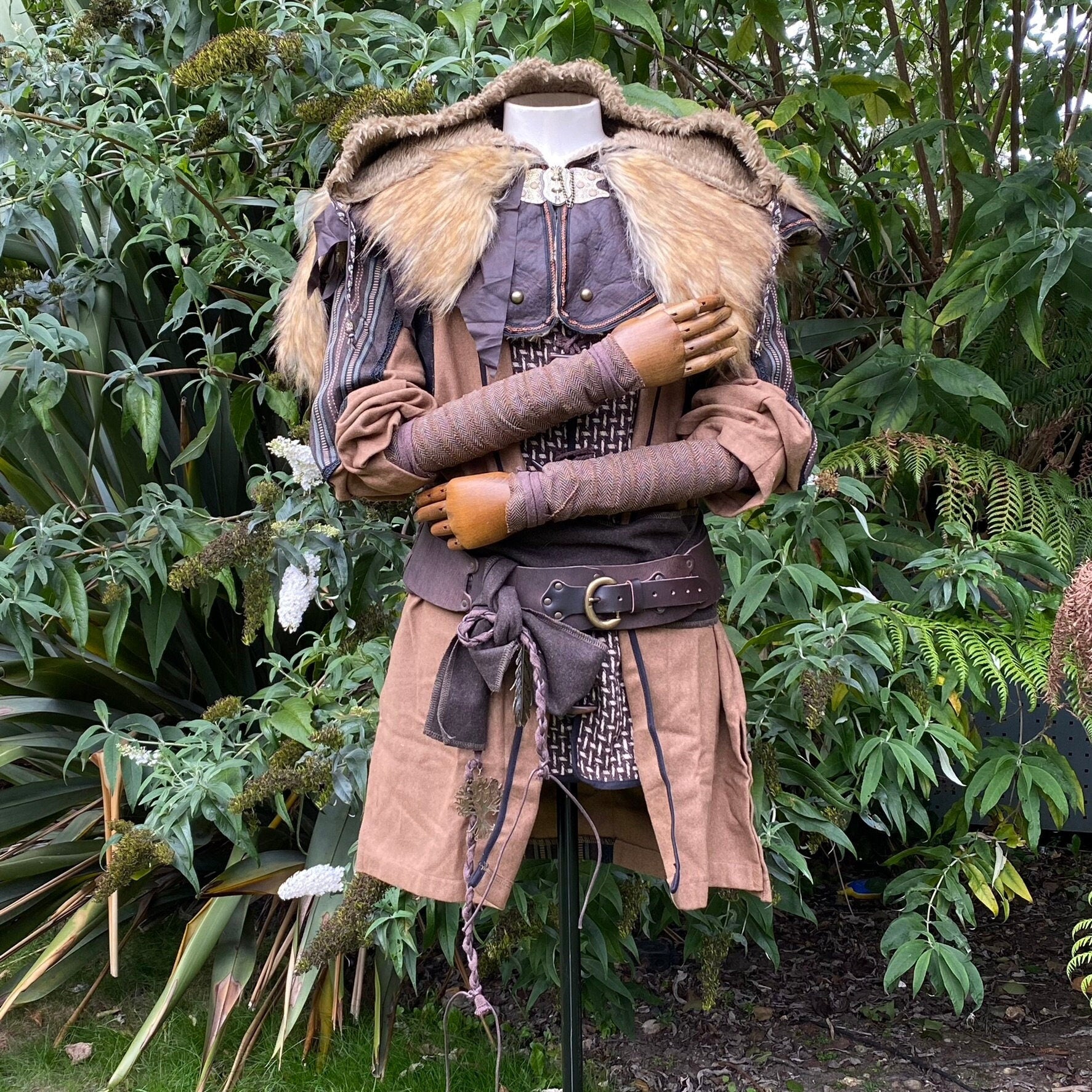 LARP Arm Wraps | Brown Herringbone Wool | Chow's Emporium | From £15.00