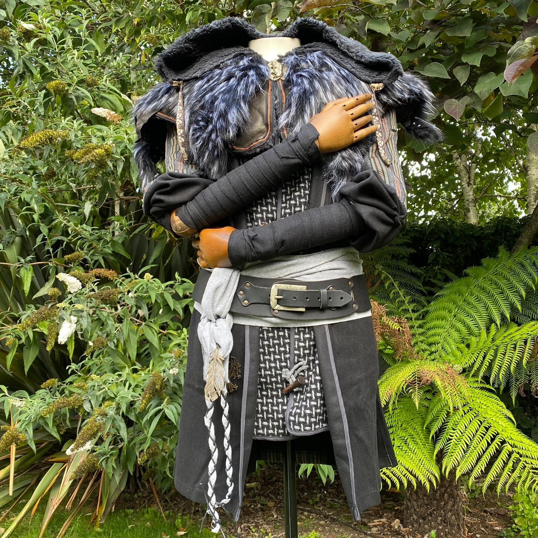 LARP Arm Wraps | Black Herringbone Wool | Chow's Emporium | From £13.00